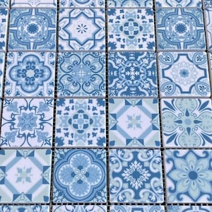 Patagonia Blue Ice 2x2 Square Matte Marble Mosaic Floor Wall Tile ...