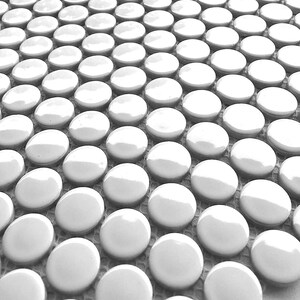 Penny Round Porcelain Mosaic Wall Floor and Wall Tile Shiny Look - Etsy