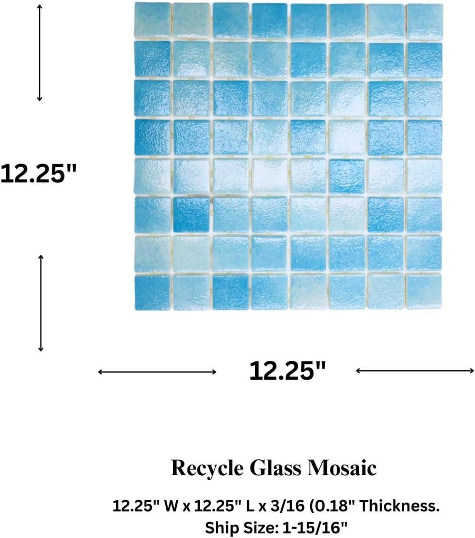 Tenedos Sky Blue Square 2x2 Recycled Pool Glass Floor and Wall Tile - Etsy