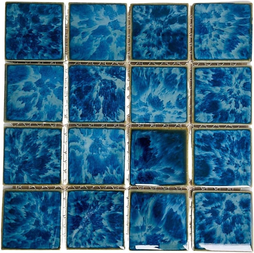 Tenedos Seawater Bluish Green Square 3x3 Porcelain Pool Mosaic Floor ...