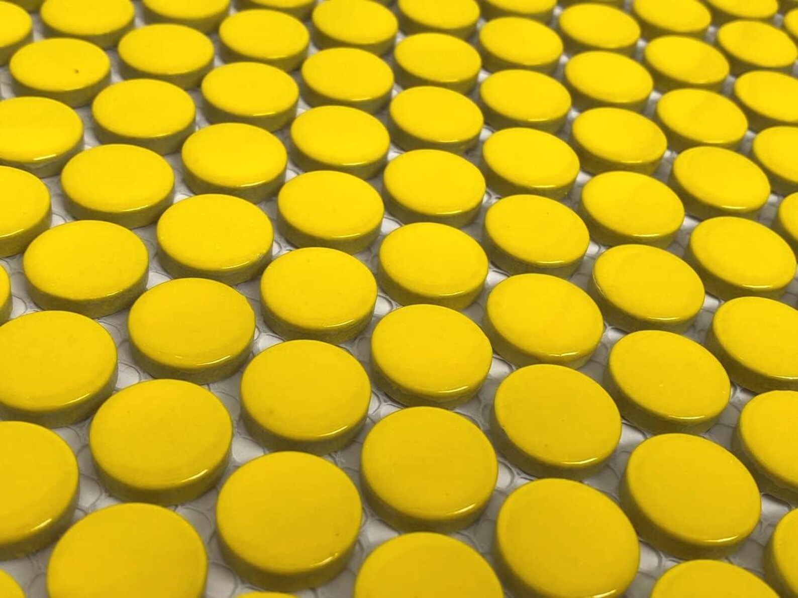 Yellow Penny Round Porcelain Mosaic Floor Wall Tile Backsplash - Etsy