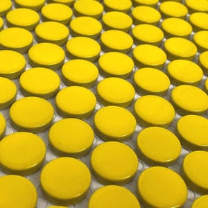 Yellow Penny Round Porcelain Mosaic Floor Wall Tile Backsplash - Etsy