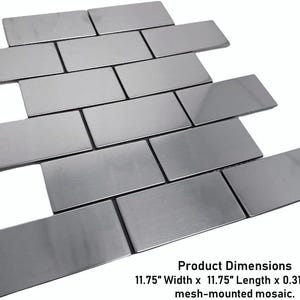 2x4 Inch Subway Mesh-mounted Metal Stainless Steel Mosaic Tile - Etsy