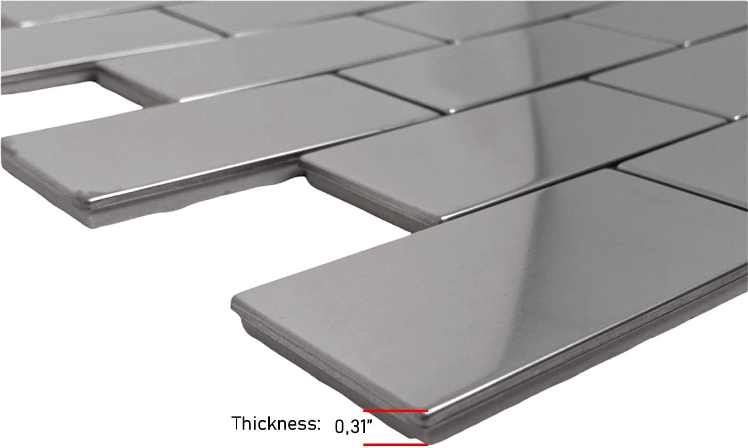 2x4 Inch Subway Mesh-mounted Metal Stainless Steel Mosaic Tile - Etsy