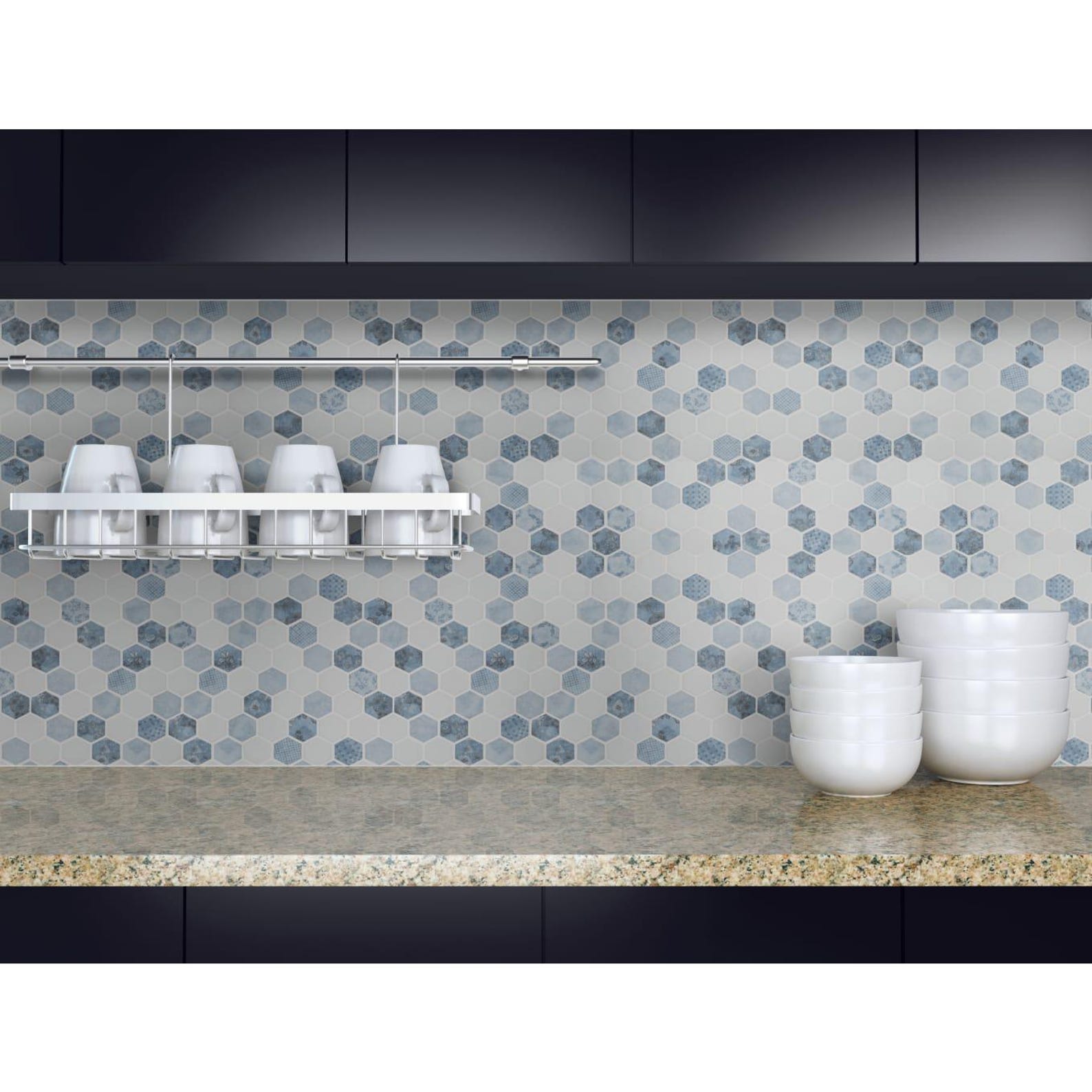 Vista Azul Hexagon Mosaic Tile - Etsy