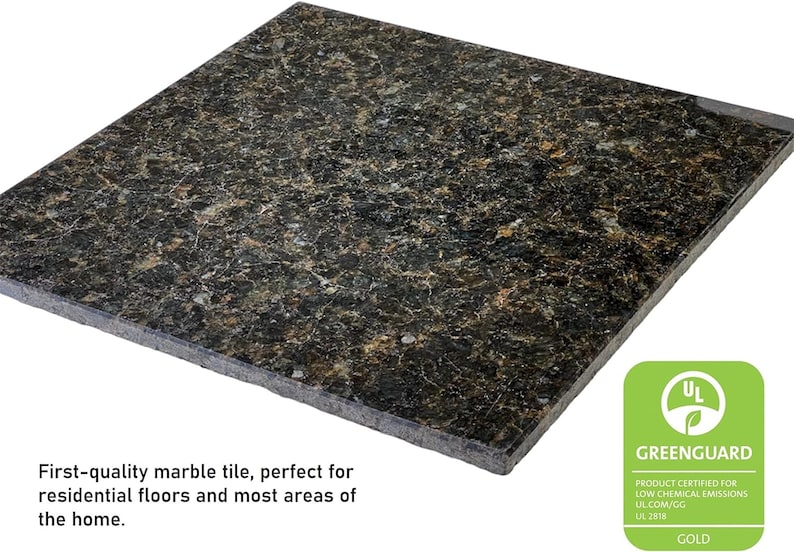 12x12 Ubatuba Black Gold Dark Green Speckled Polished Granite Floor ...