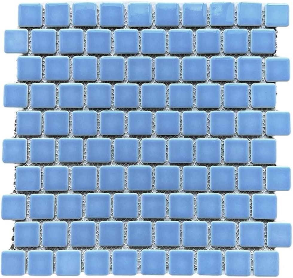 Cornflower Blue Brick Pattern 1x1 Inch (exact Size 1 1/8") Porcelain ...