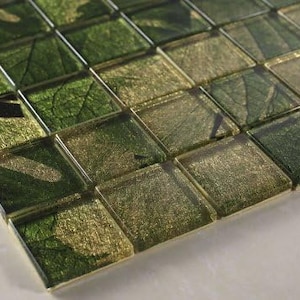 2x2 Square Glass Mosaic Tile (green & Black) - Etsy