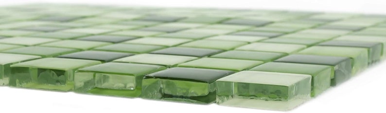 TGEMG-06 1x1 Square Green Glass Mosaic Tile Sheet-kitchen and Bath ...