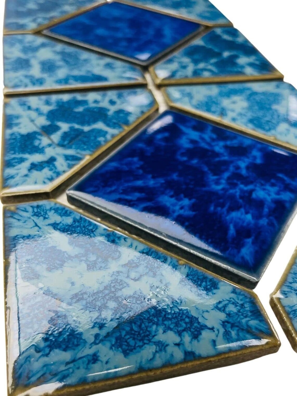 Aqua Marine With Marble Blue Diamond Porcelain Lineup Border Pool Wall ...