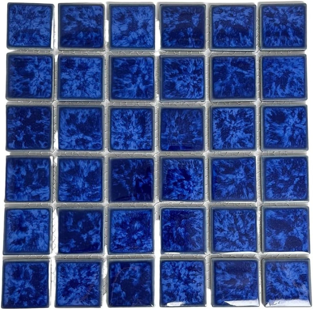 Tenedos Ultramarine Blue With Water Splash Effect Square 2x2 Porcelain ...