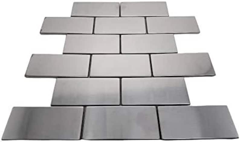2x4 Inch Subway Mesh-mounted Metal Stainless Steel Mosaic Tile - Etsy