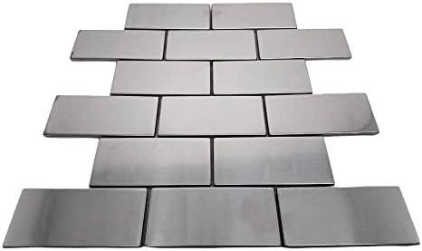 2x4 Inch Subway Mesh-mounted Metal Stainless Steel Mosaic Tile - Etsy