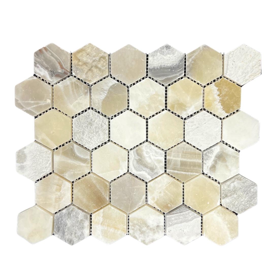 Tenedos Berly Onyx Hexagon Marble Tile - Etsy