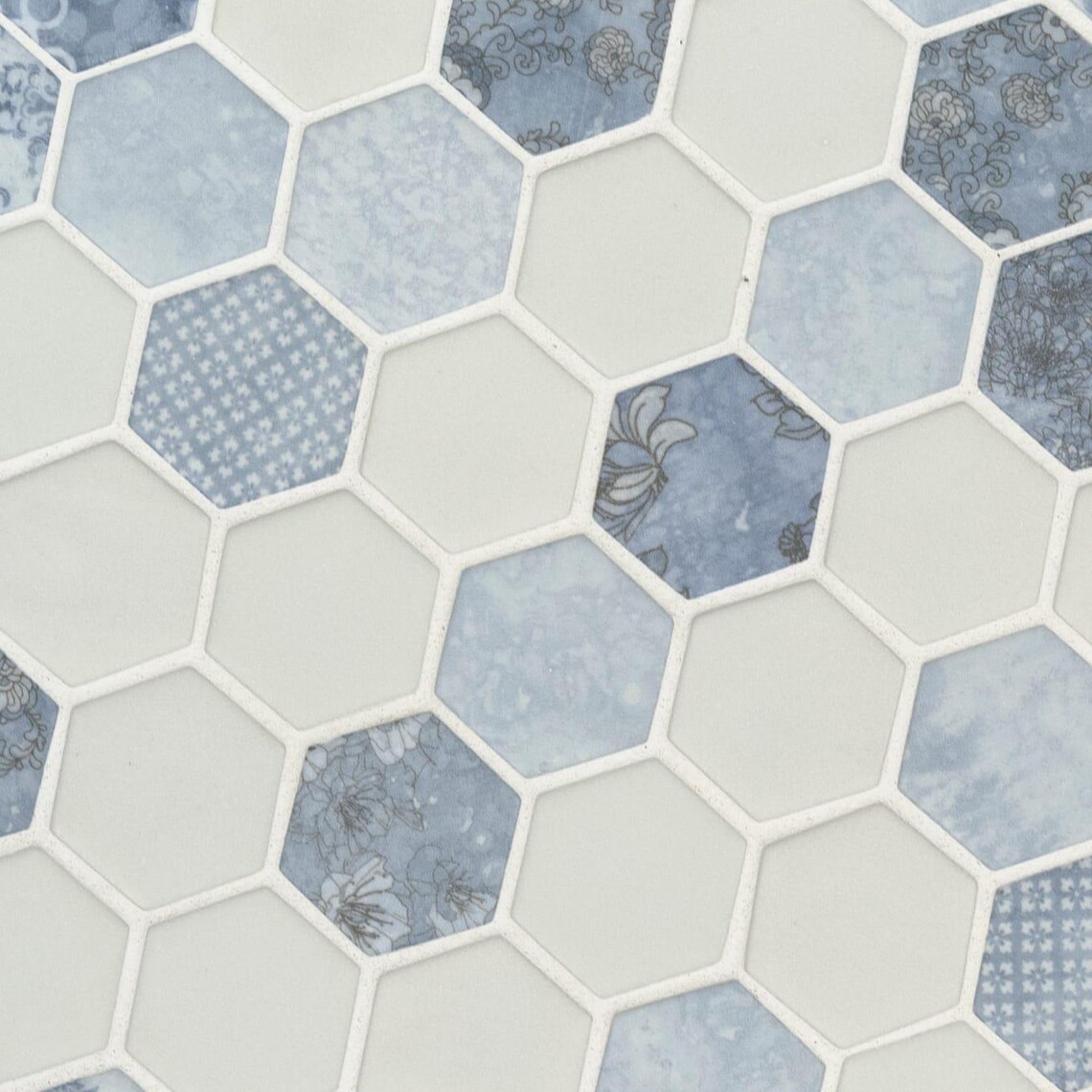 Vista Azul Hexagon Mosaic Tile - Etsy
