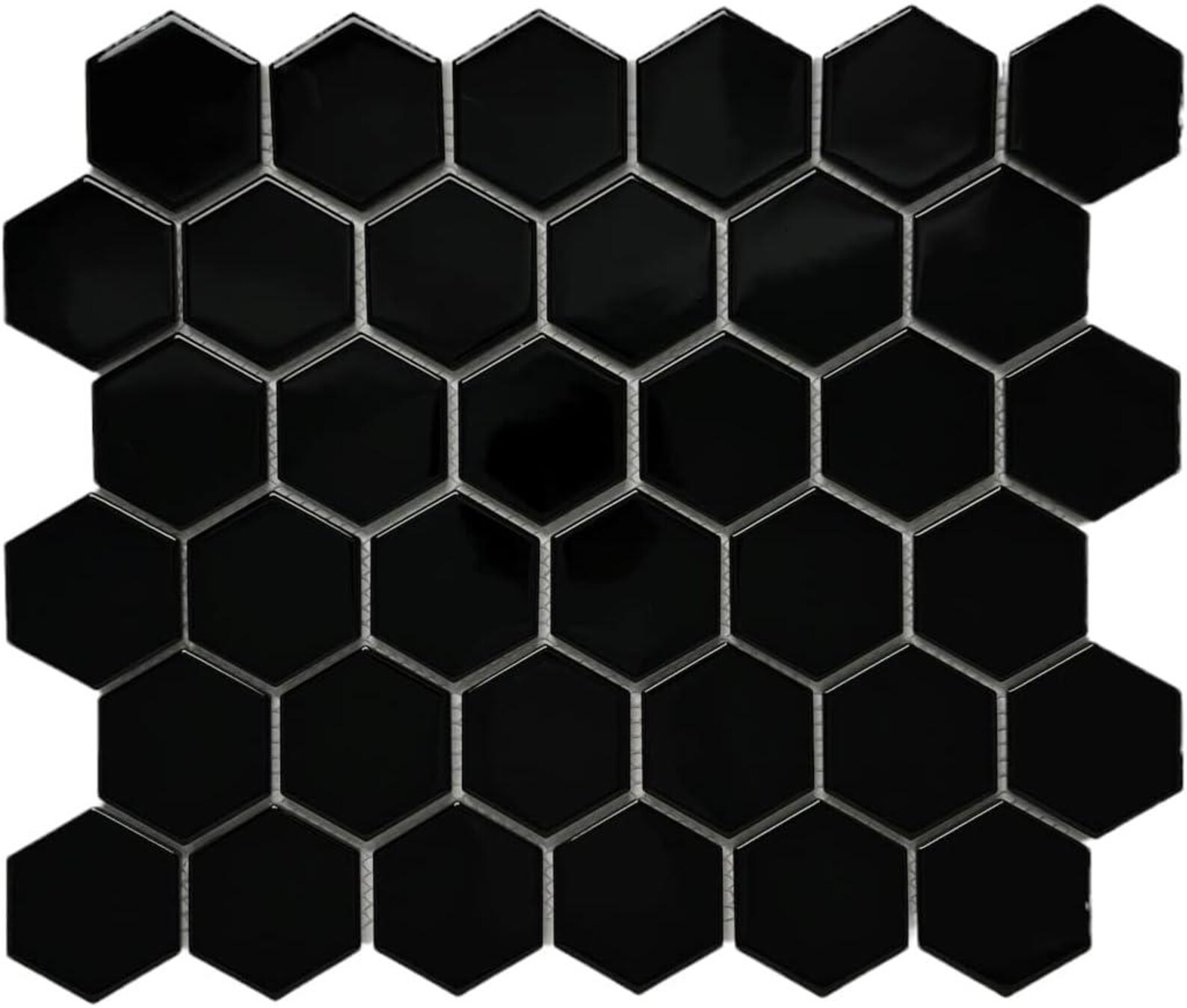 Hexagon 2 In. Glossy Porcelain Floor Wall Mosaic Tile - Etsy