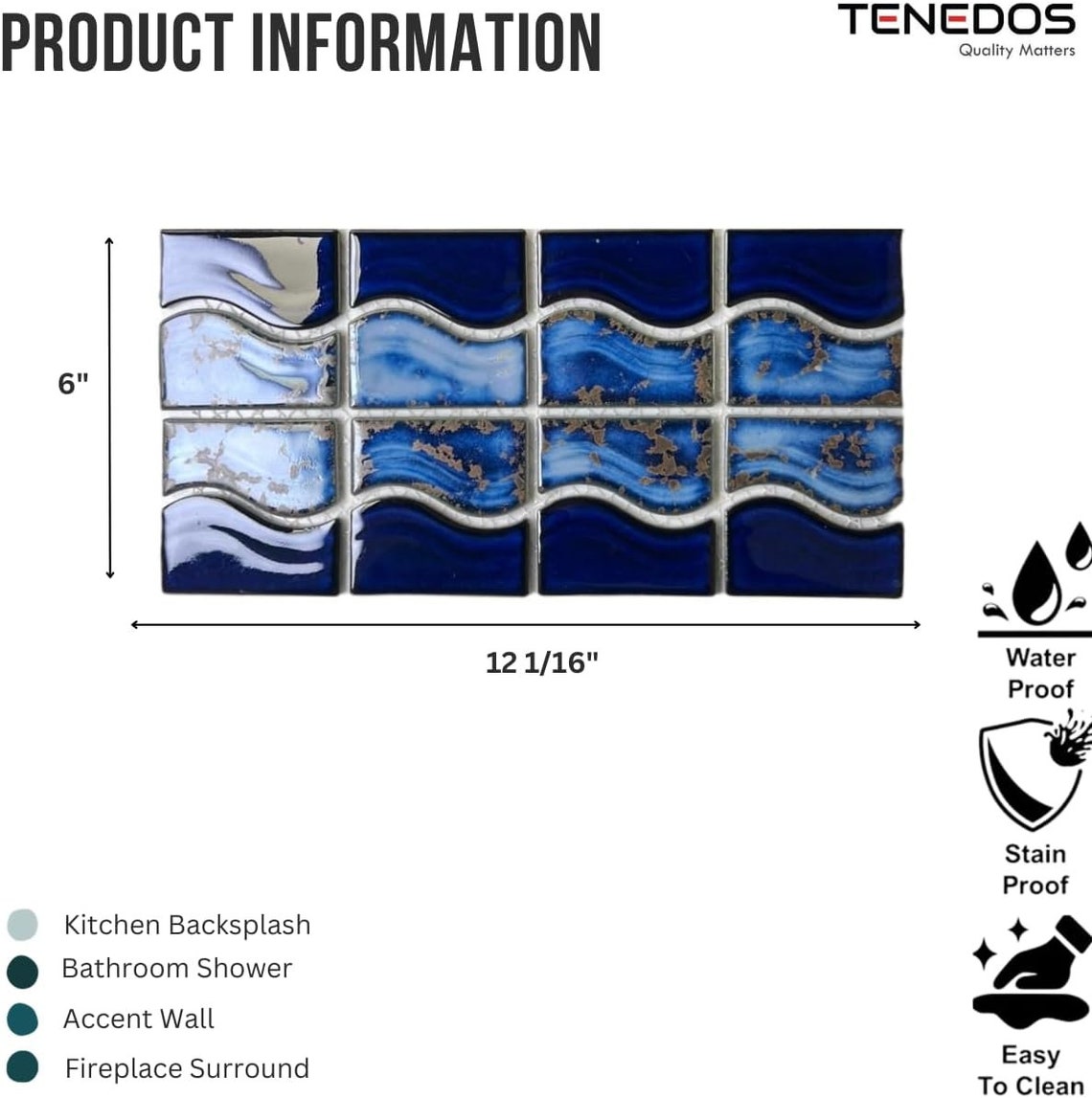 Wave Sea Cobalt Blue With Calacatta Gold Porcelain Lineup Border Pool ...