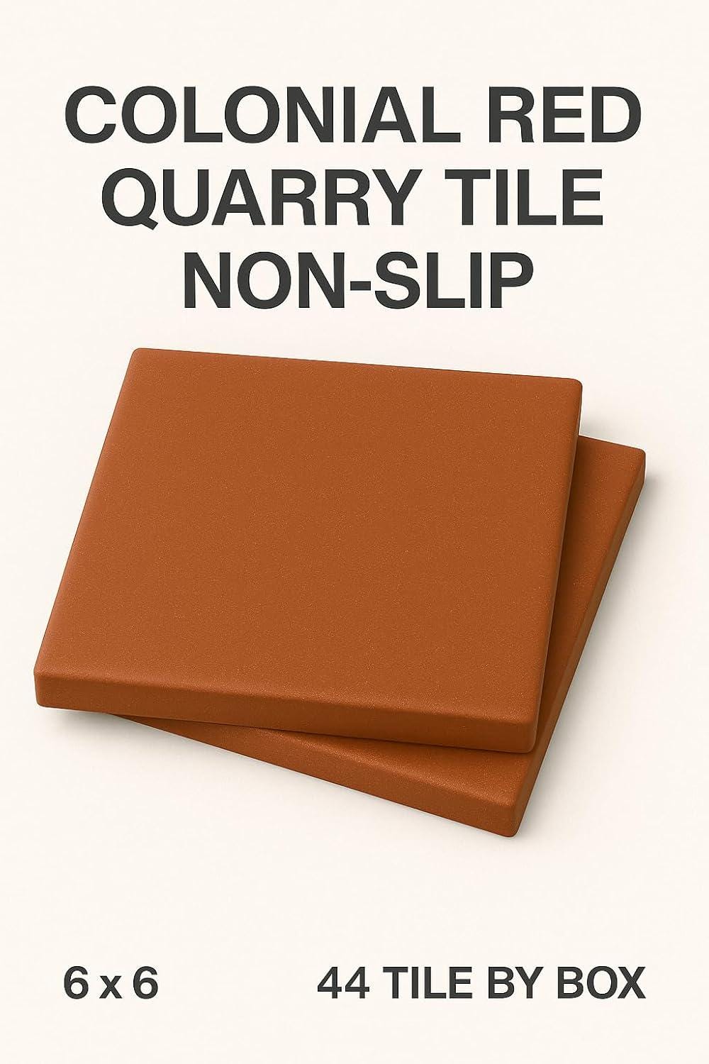 Colonial Red 6x6 Quarry Tile – Matte Non-slip Ceramic Tile for Floor ...