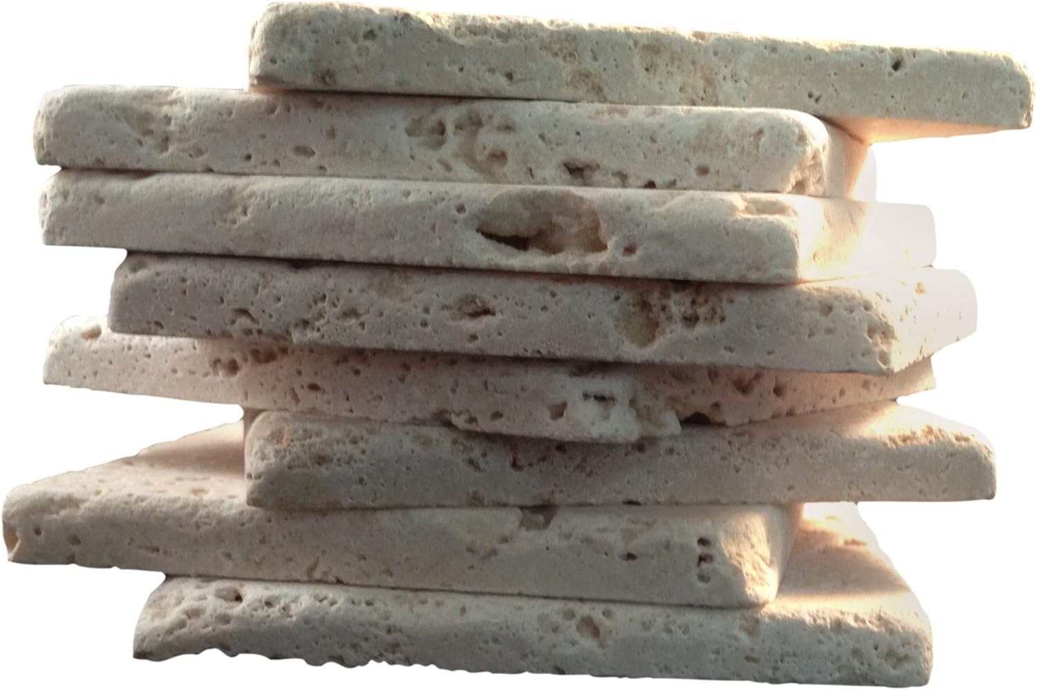 Coaster Tile-tumbled Travertine Porous Craft Tile in Ivory Color -4x4 ...