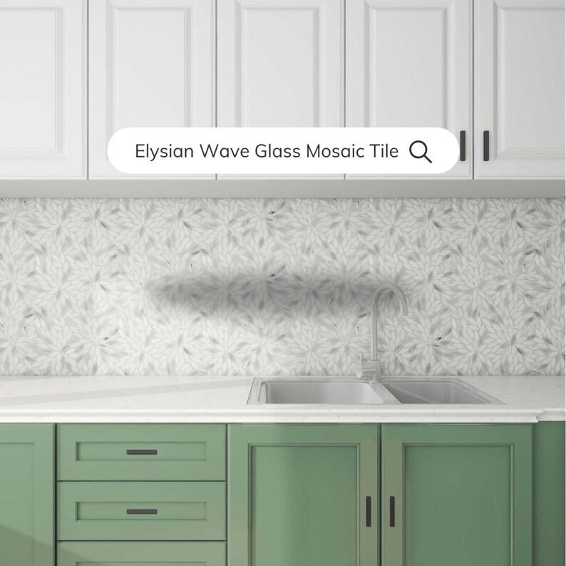 Tenedos Elysian Wave Glass Mosaic Tile - Etsy