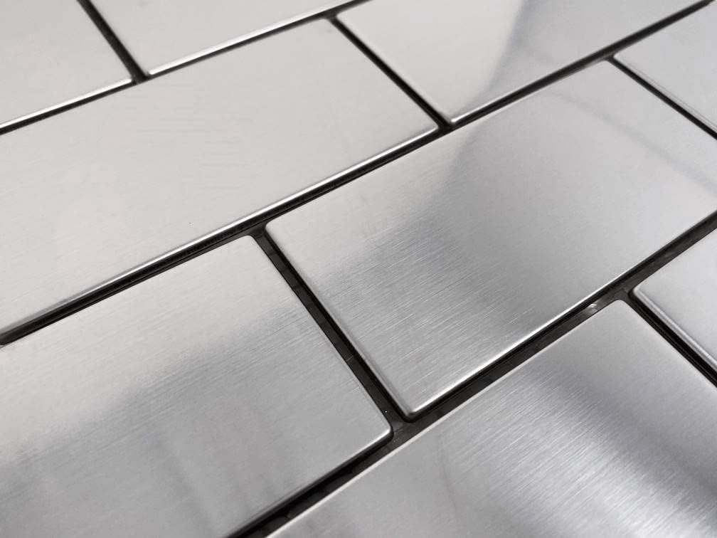 2x4 Inch Subway Mesh-mounted Metal Stainless Steel Mosaic Tile - Etsy