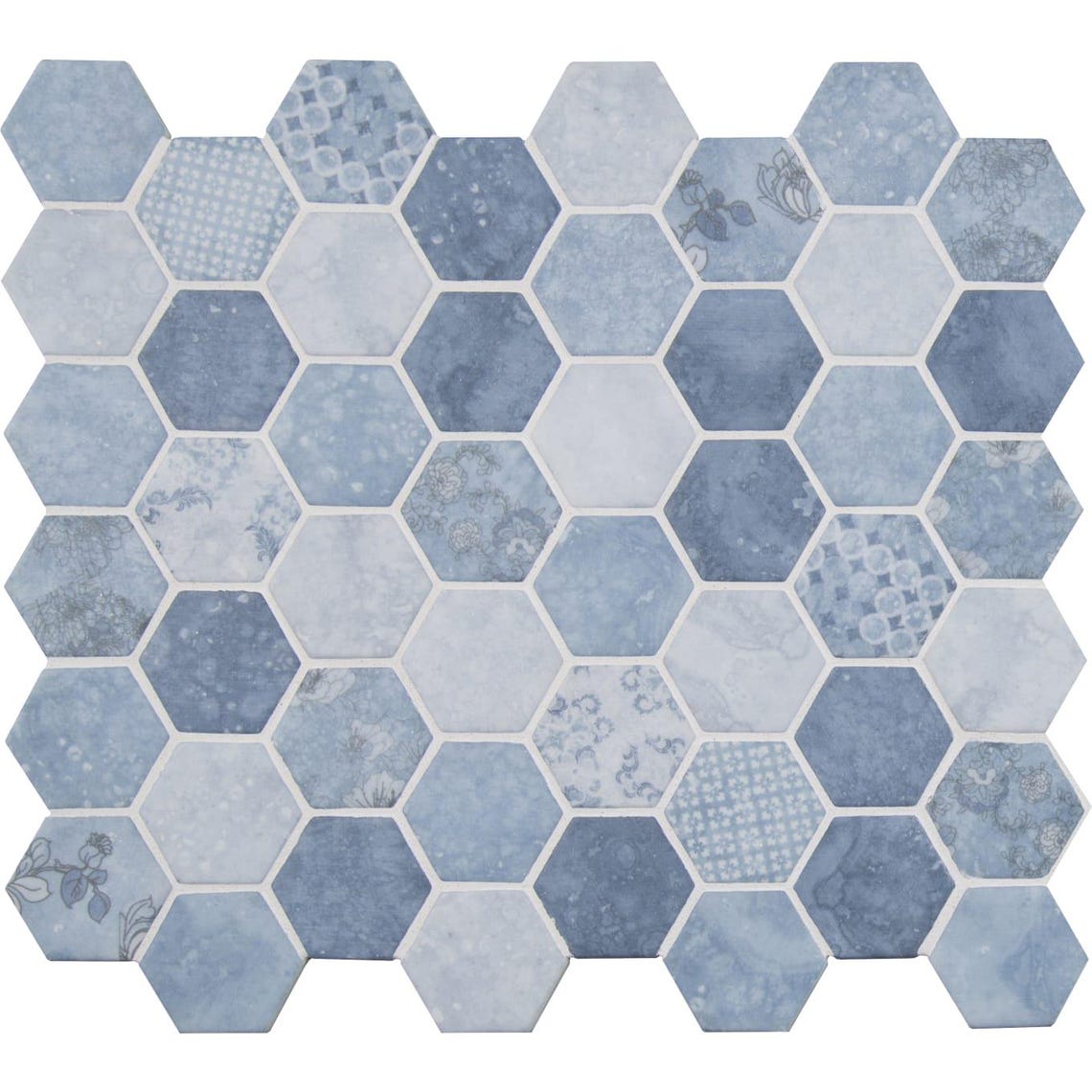 Vista Azul Hexagon Mosaic Tile - Etsy