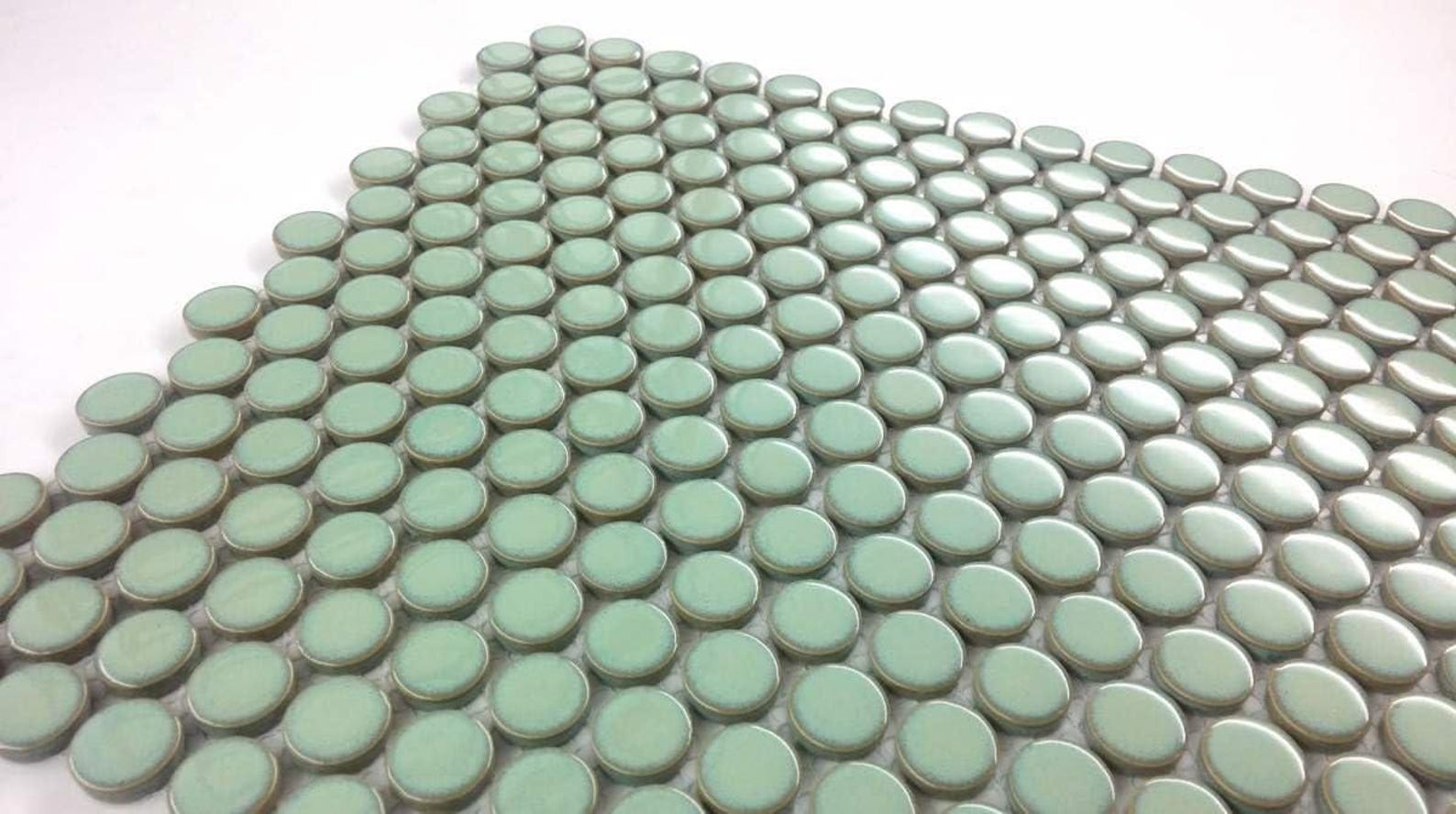 Penny Round Vintage Red Porcelain Floor Wall Mosaic Tile Backsplash - Etsy