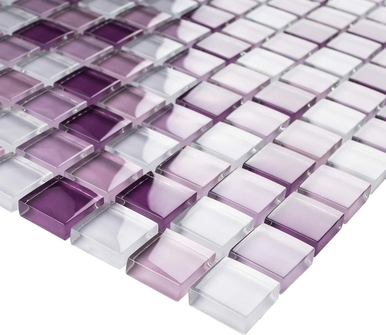 TGEMG-06 1x1 Square Green Glass Mosaic Tile Sheet-kitchen and Bath ...