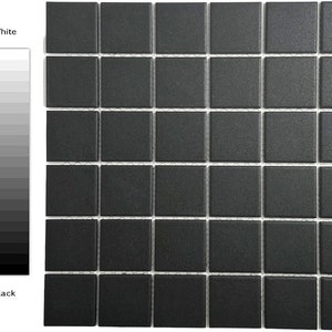 Vintage Black Greyish Charcoal Unglazed Square 2x2 Inch Porcelain Floor ...