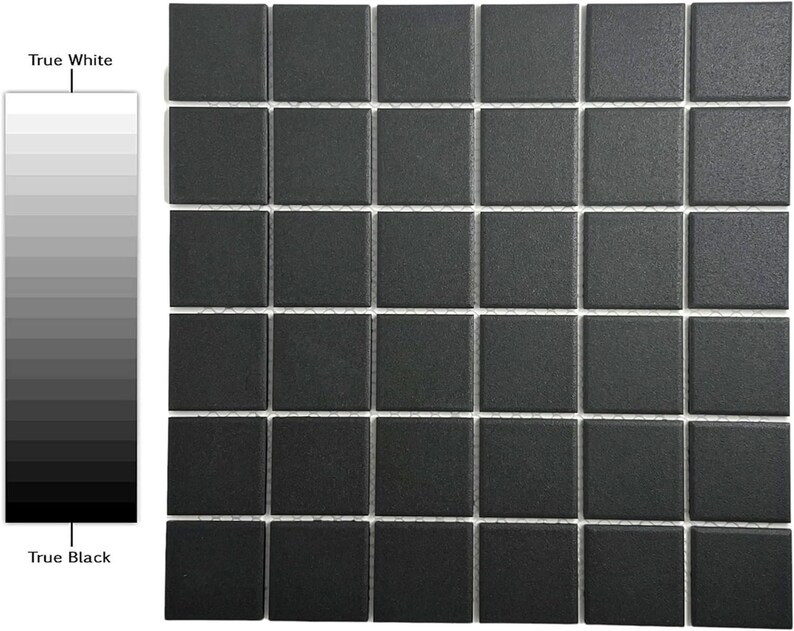 Vintage Black Greyish Charcoal Unglazed Square 2x2 Inch Porcelain Floor ...