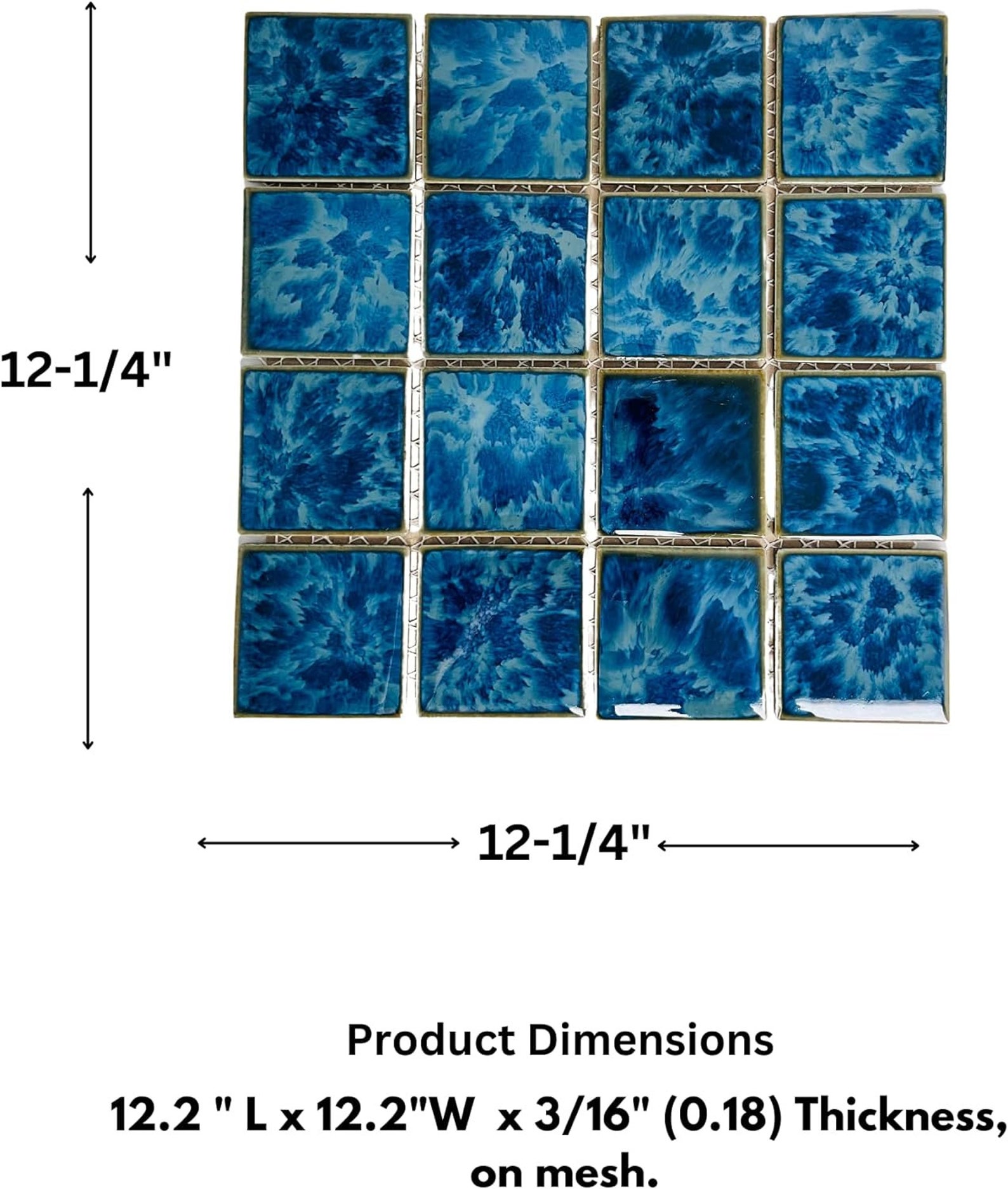 Tenedos Seawater Bluish Green Square 3x3 Porcelain Pool Mosaic Floor ...