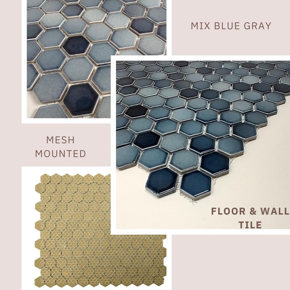 Carrara Marble Tile Hexagon 1 Inch Italian Marble Grey White Honeycomb ...