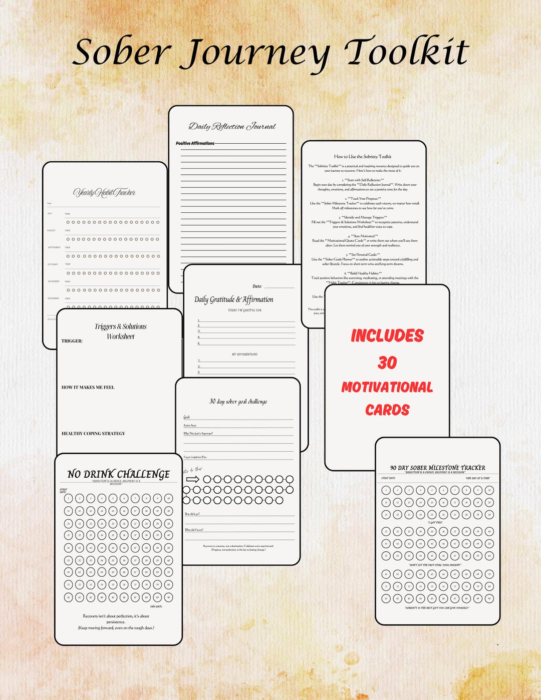 Sobriety Toolkit | Recovery Journal, Habit Tracker, Milestone Planner ...