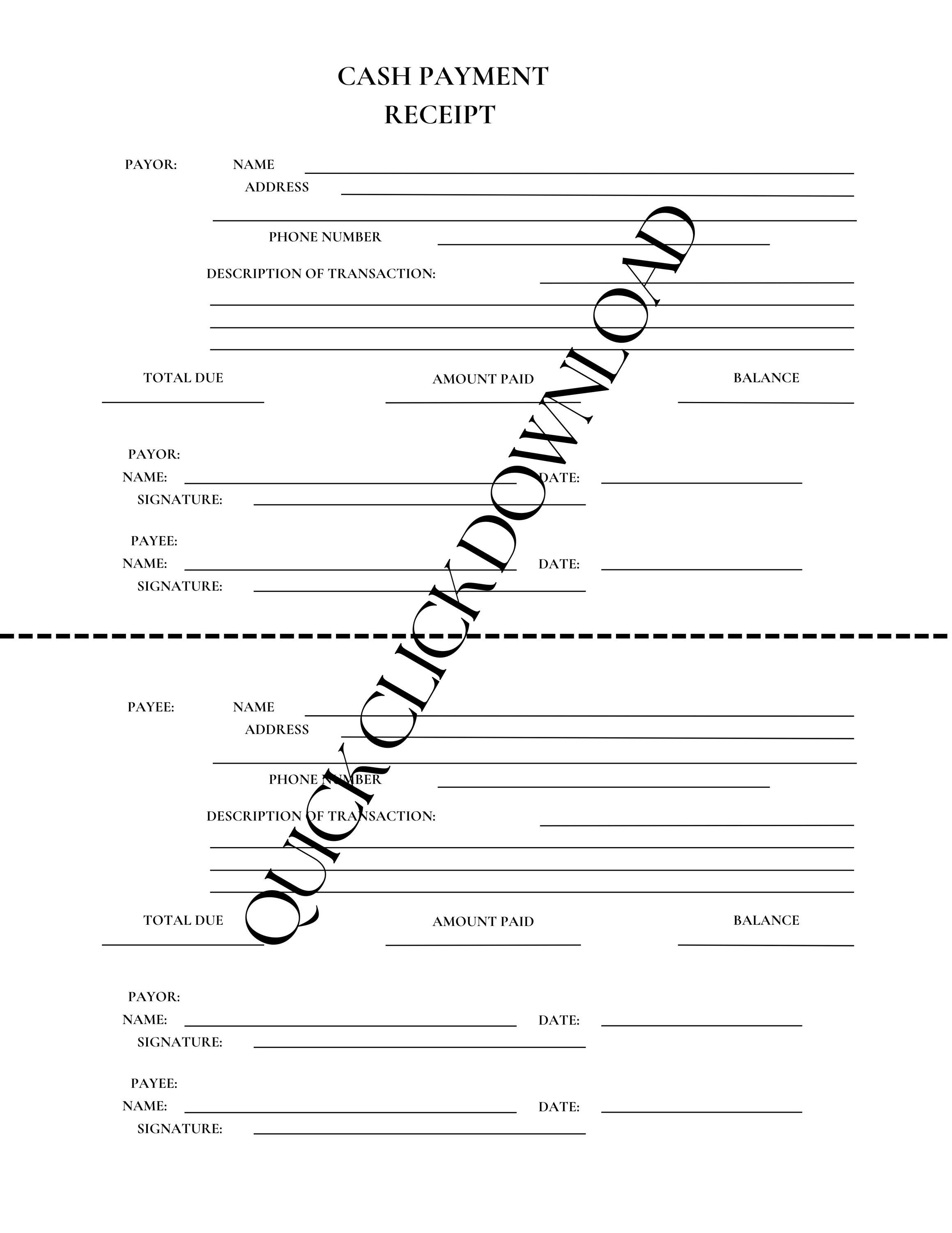 Cash Payment Receipt, Cash Payment Receipt Forms, Cash Payment Receipt ...