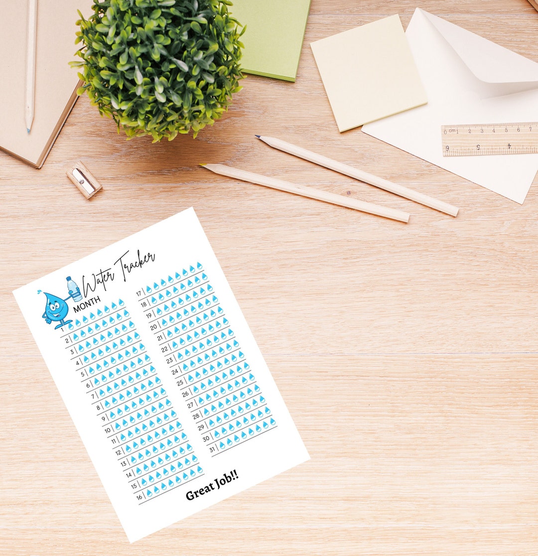 Weekly Water Intake Tracker, Simple, Printable, Downloadable, Weekly ...