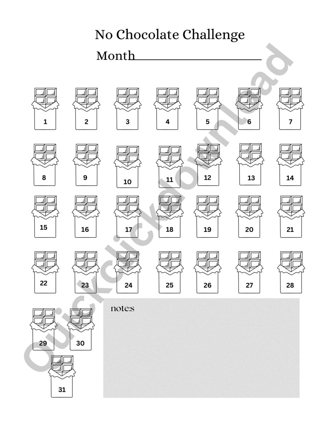 Health Tracker 6 Challenges Printable Tracker Healthy Lifestyle ...