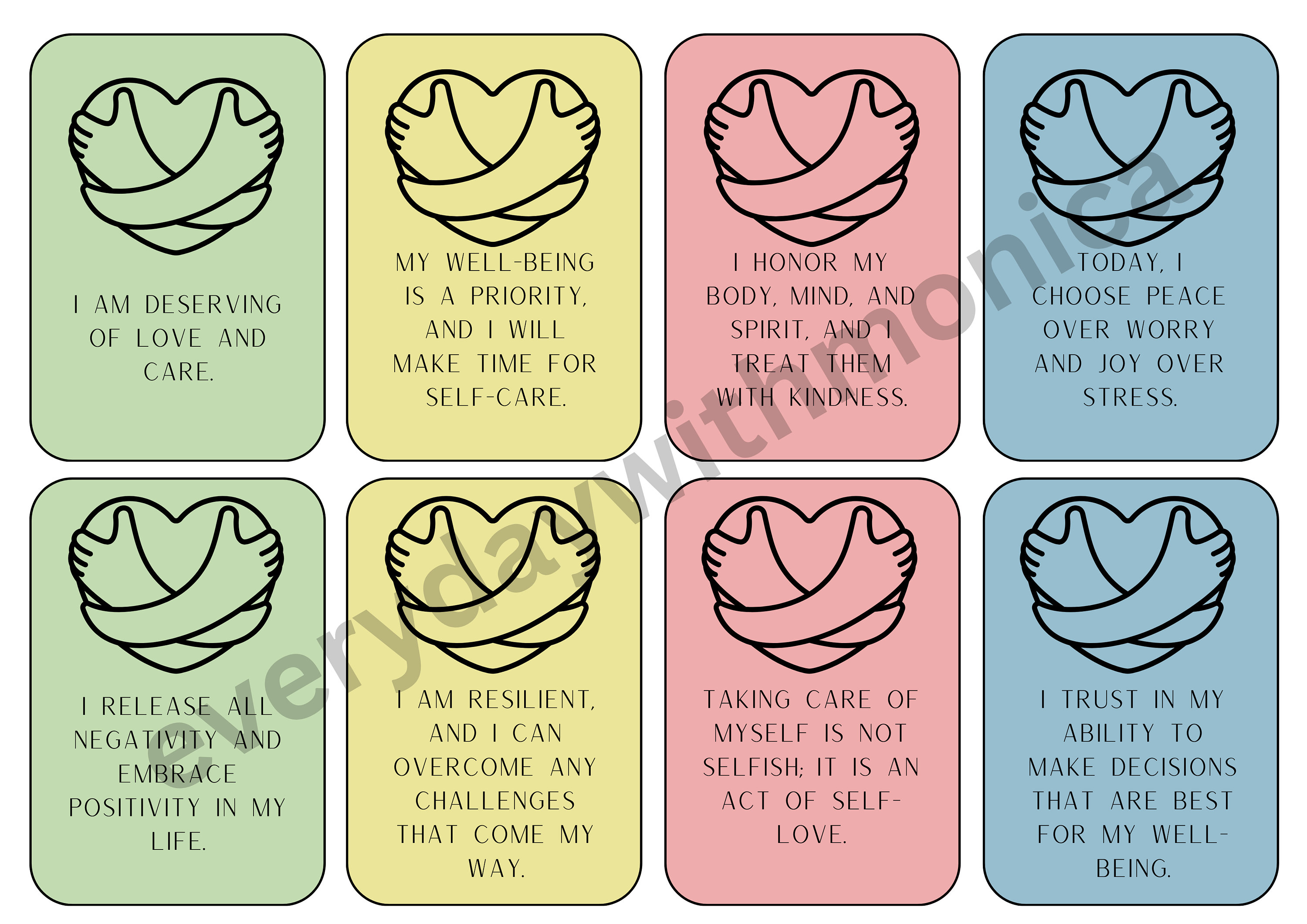 32 Affirmation Cards Printable, Affirmation Cards Digital, Vision Board ...