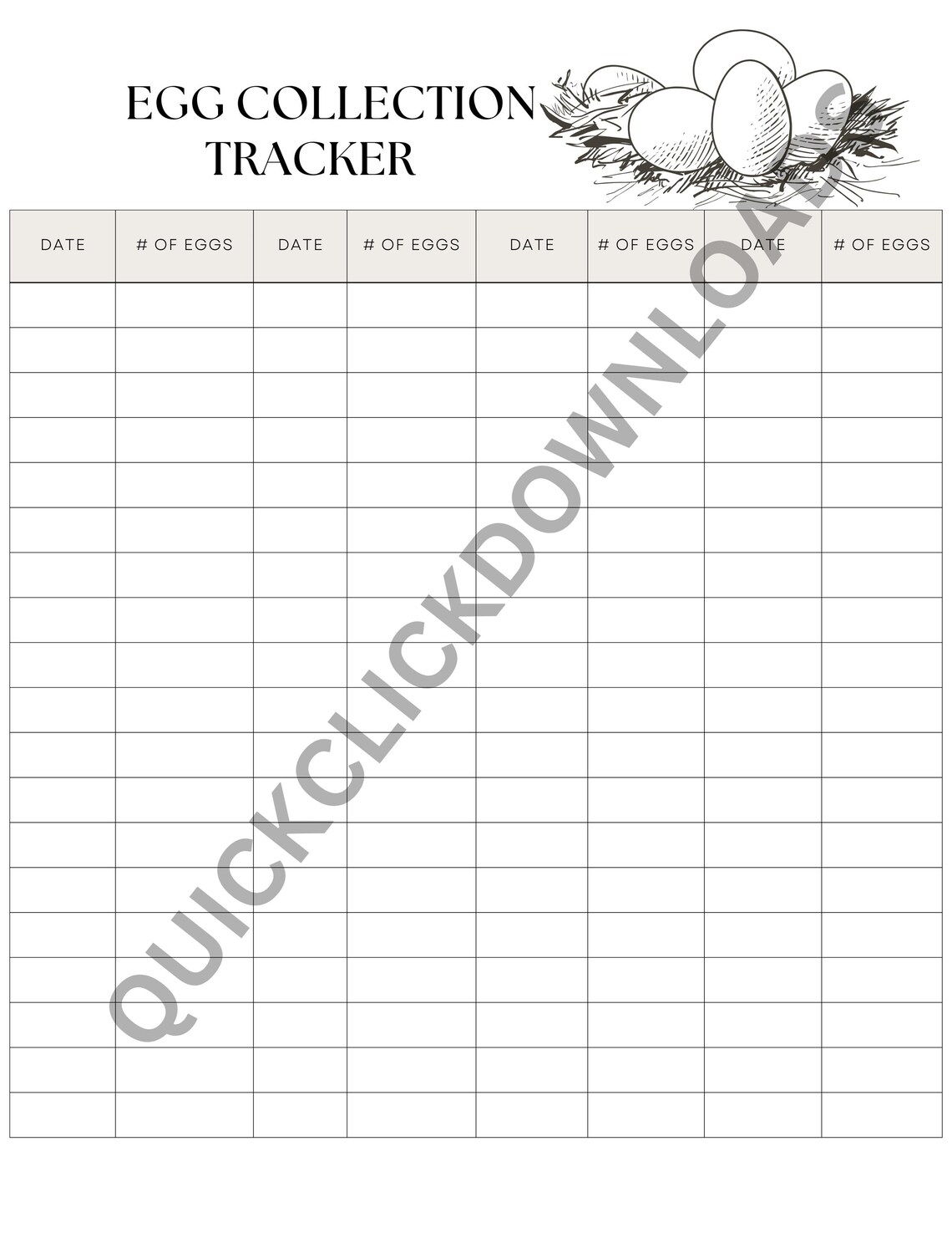 Egg Collection Tracker, Selling Log & Care Instructions – Digital ...