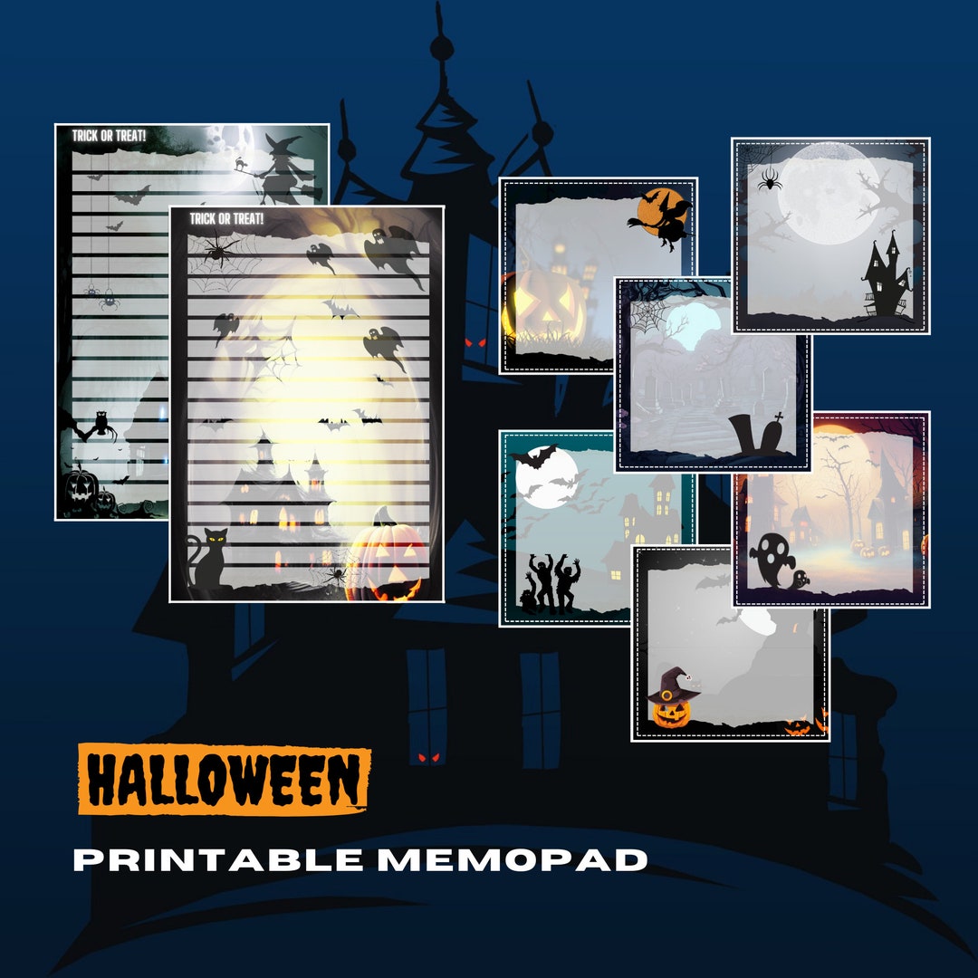 Printable Halloween Dark Themed Memopad Digital Download Digital ...