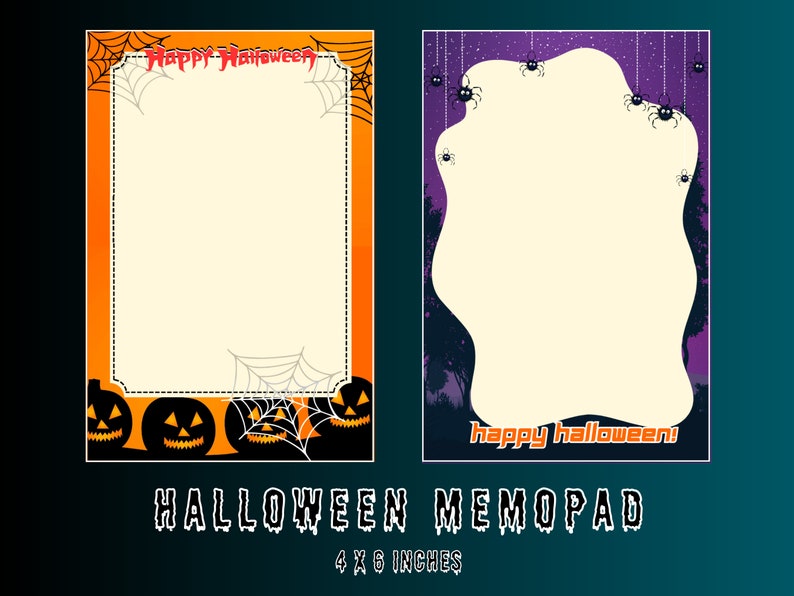 Printable Halloween Memopad Printable Halloween Notepad - Etsy