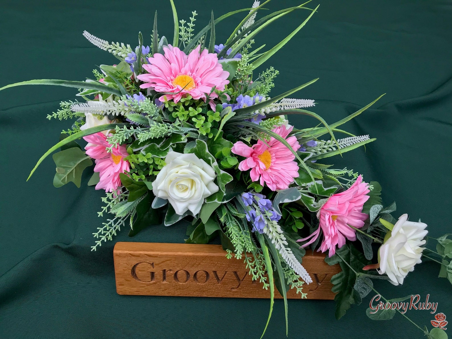Summer Garden, Artificial Spray Funeral Flowers Coffin Topper Memorial ...