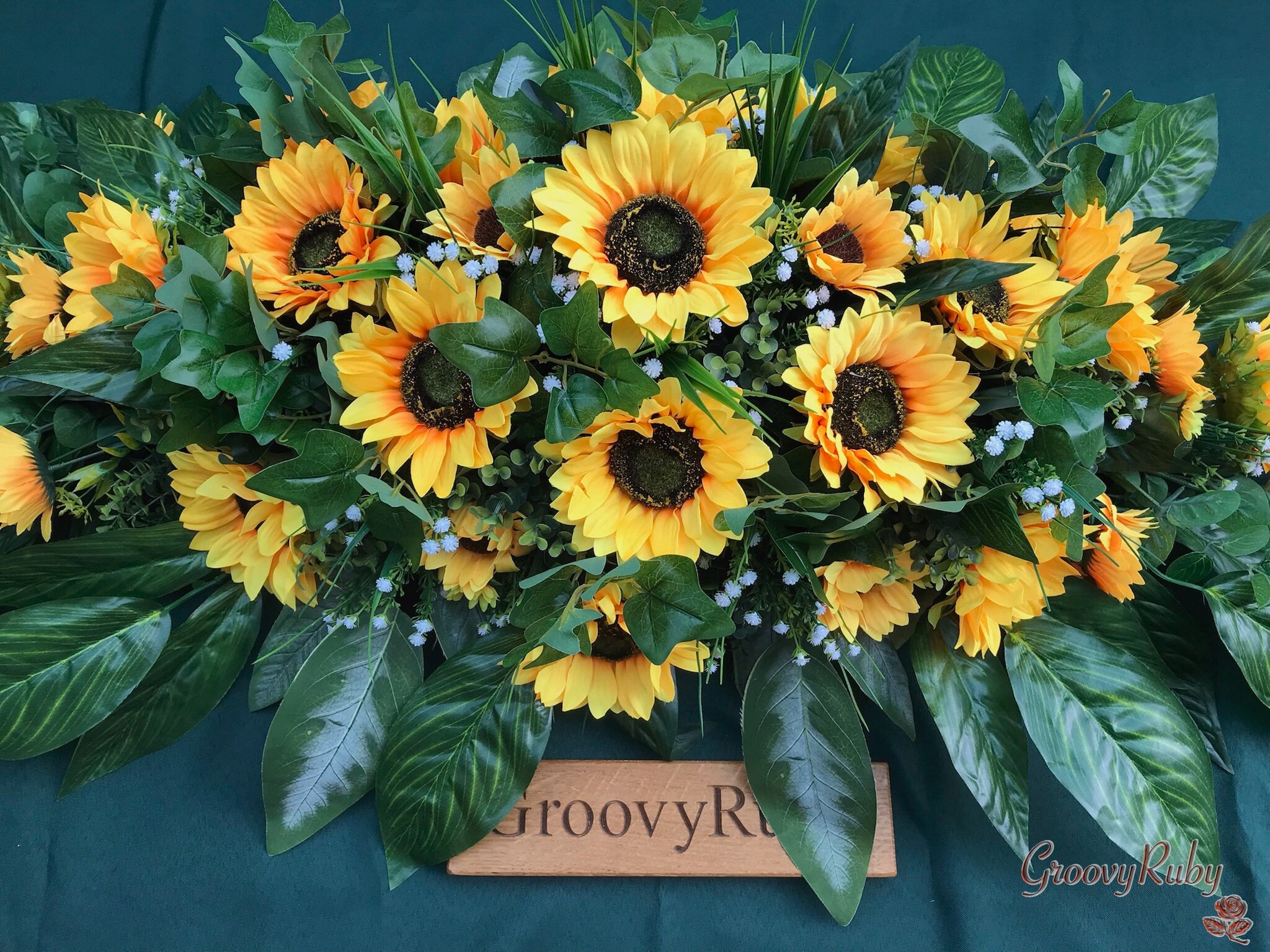 Eternal Sunshine, 5ft Casket Topper Spray, Funeral Flowers, Artificial ...