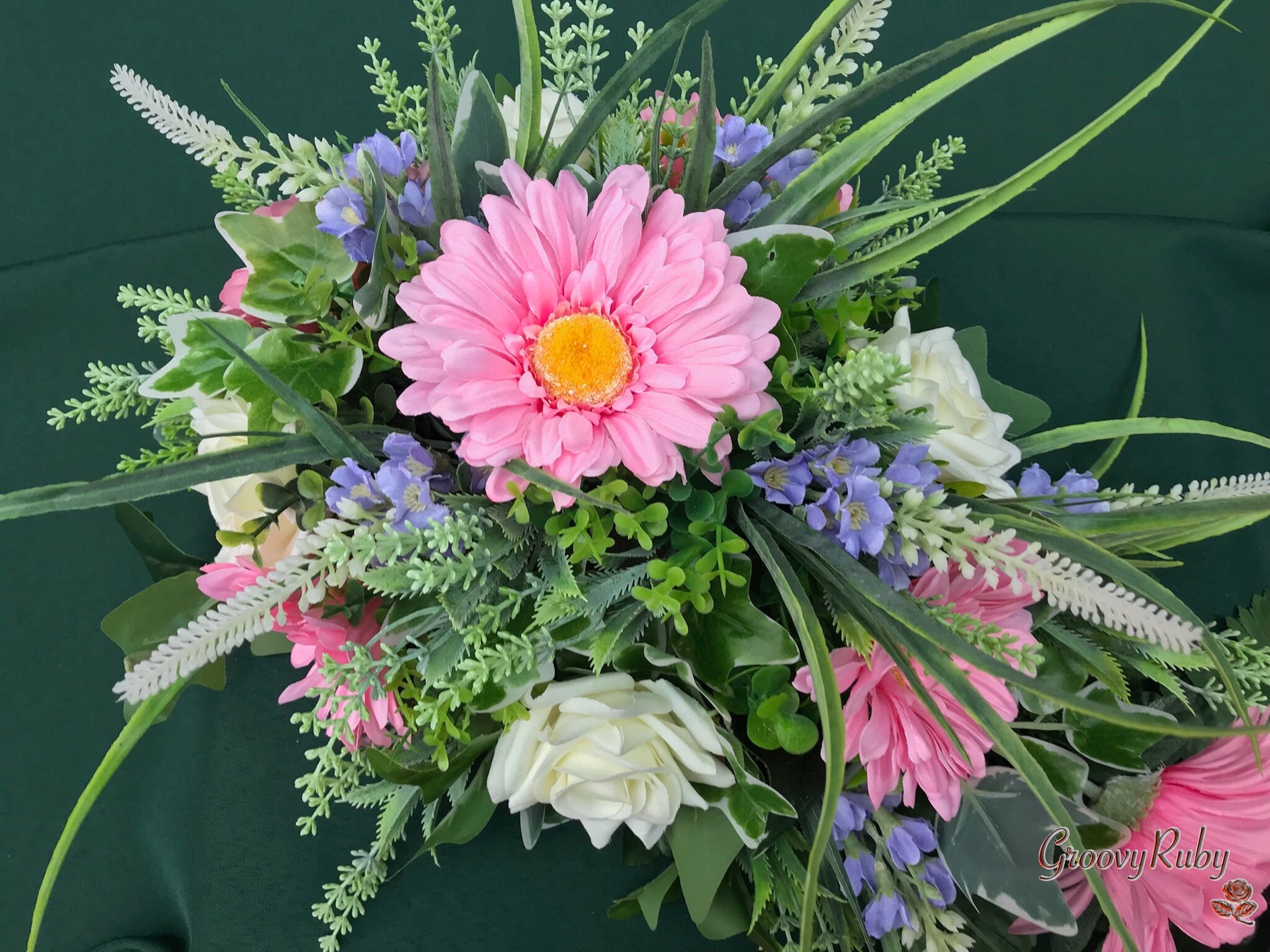 Summer Garden, Artificial Spray Funeral Flowers Coffin Topper Memorial ...