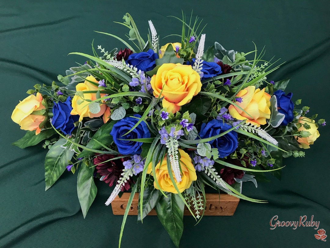 Penny Arcade, Artificial Casket Spray Funeral Flowers Coffin Topper ...