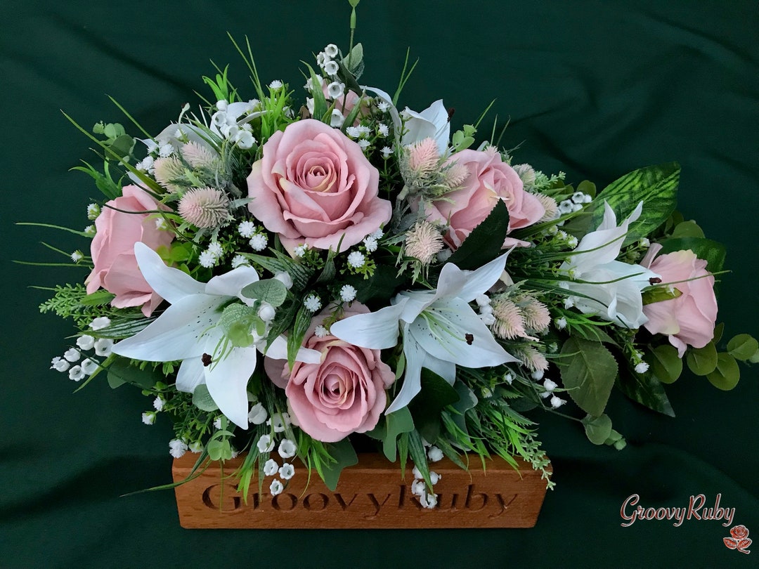 Sweet Dreams, Artificial Spray Funeral Flowers Coffin Topper Memorial ...