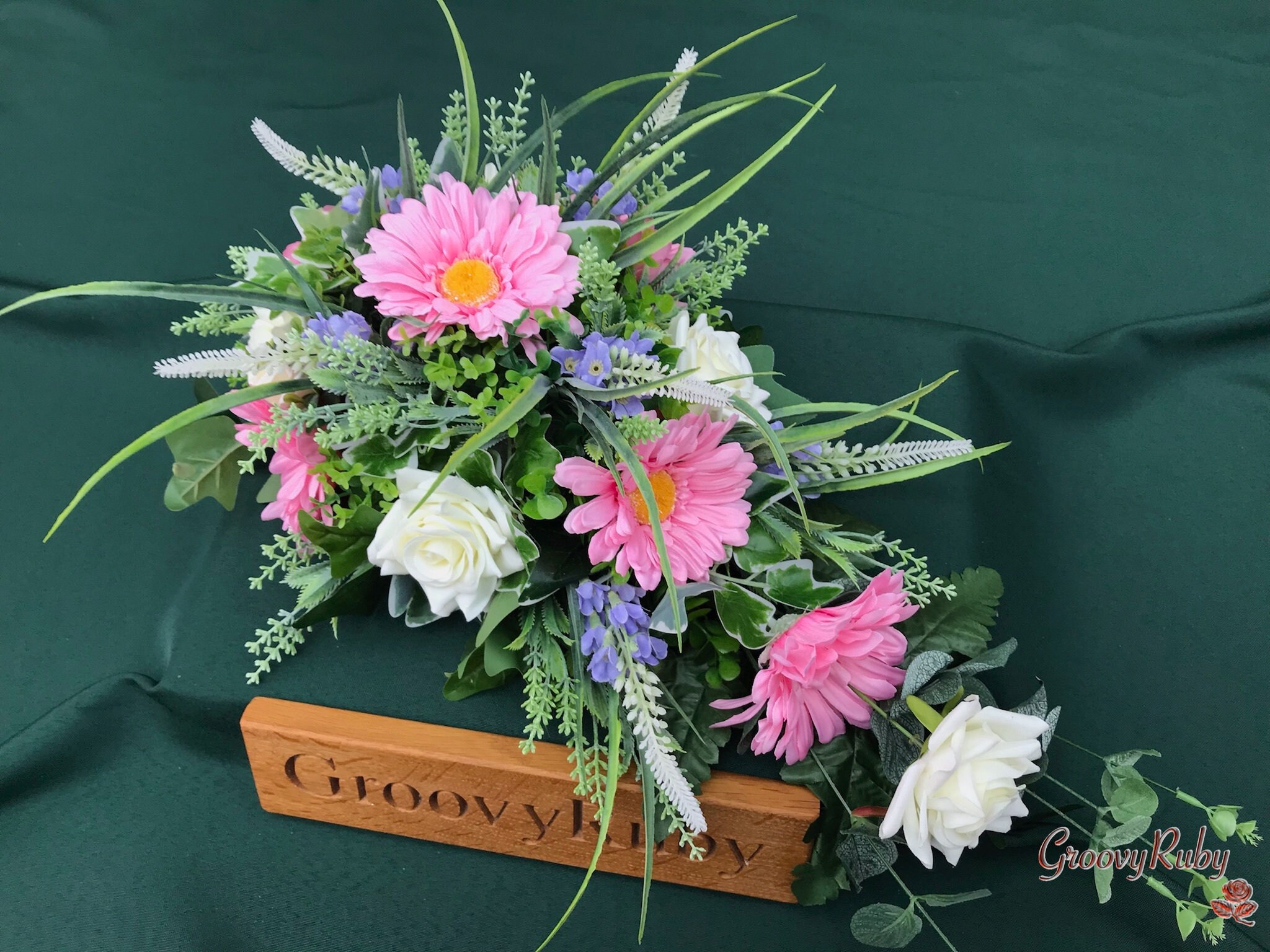 Summer Garden, Artificial Spray Funeral Flowers Coffin Topper Memorial ...