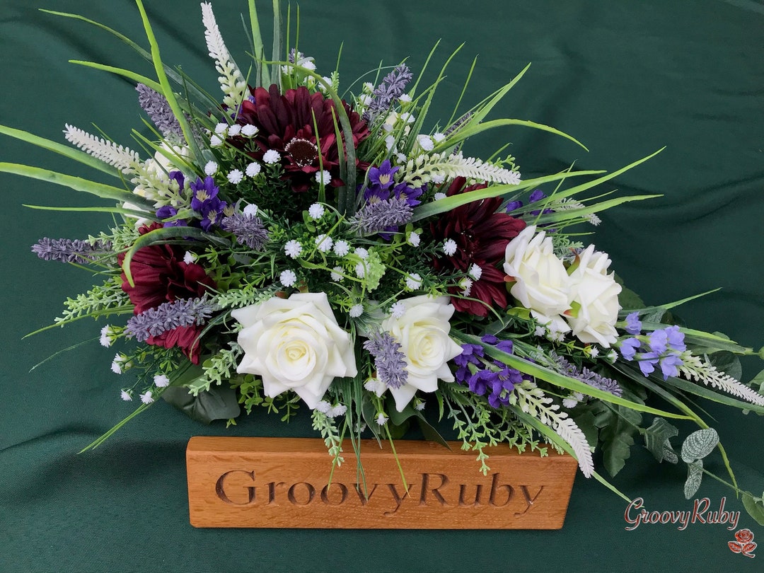 Heartfelt, Artificial Spray Funeral Flowers Coffin Topper Memorial ...