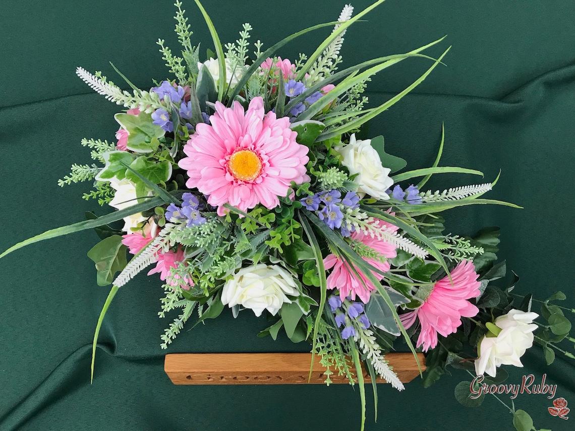 Summer Garden, Artificial Spray Funeral Flowers Coffin Topper Memorial ...