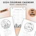 Boho Coloring Calendar 2024, Nature Coloring Calendar, 2024 Monthly ...