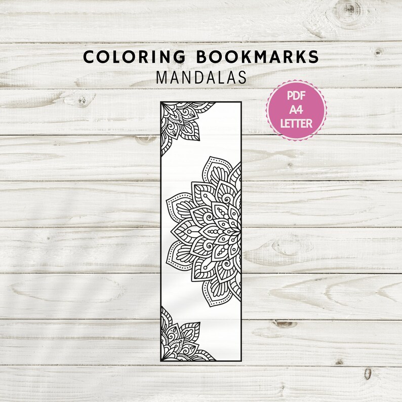 Printable Coloring Bookmarks for Adults and Teenagers, Mandala Coloring ...
